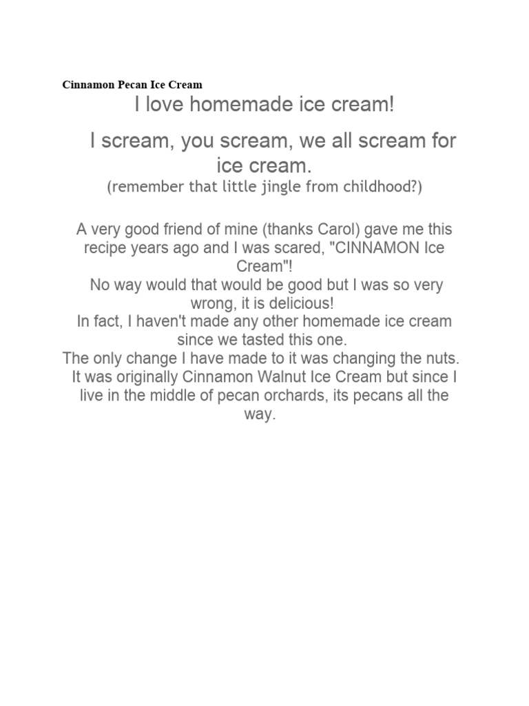 Cinnamon Pecan Ice Cream | PDF | Ice Cream | Cuisine