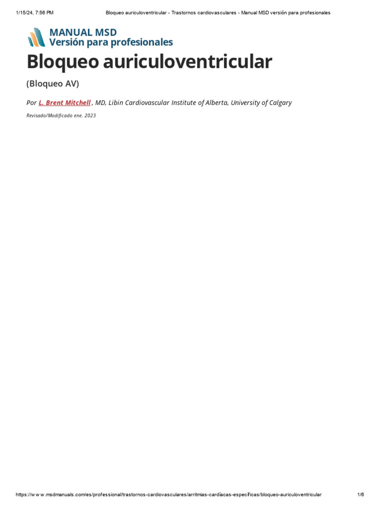 Bloqueo Av | PDF | Electrocardiografia | Medicina CLINICA