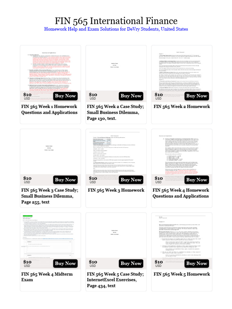 DeVry FIN 565 Study Resources | PDF