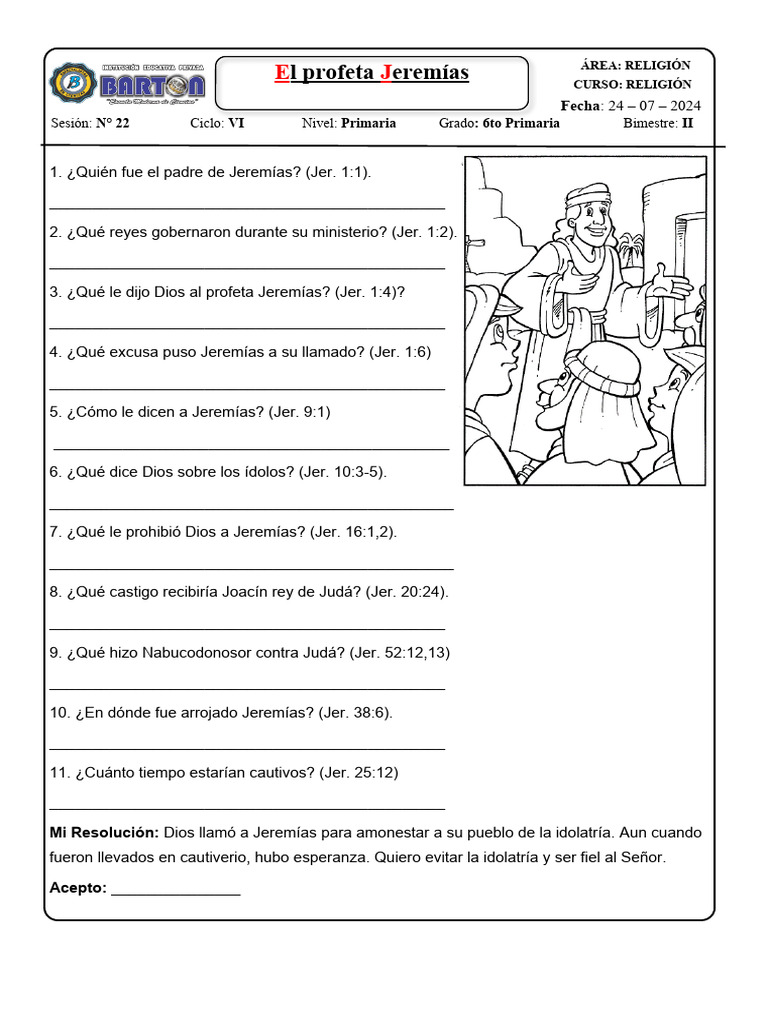 Lección 22 El Profeta Jeremías | PDF | Jeremías