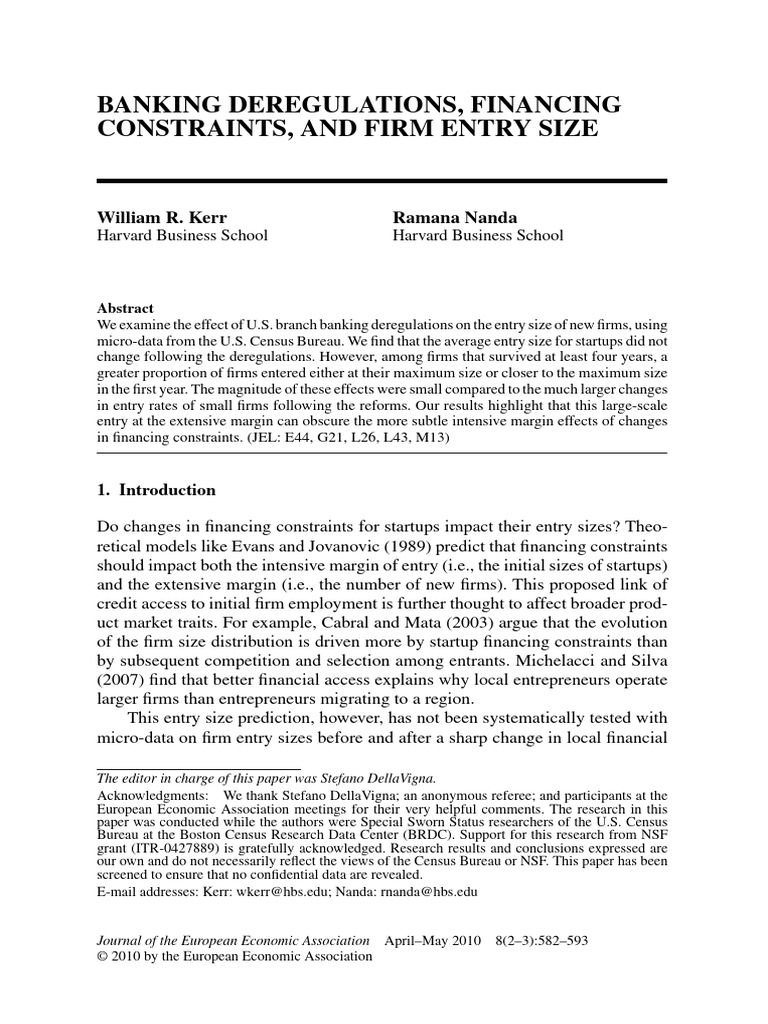 Banking Deregulations, Financing | PDF | Regression Analysis | Deregulation