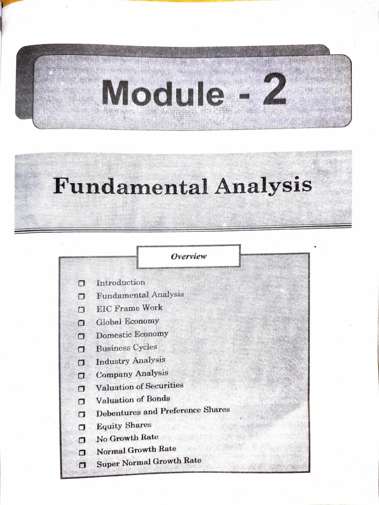Unit - 2 Fundamental Analysis | PDF