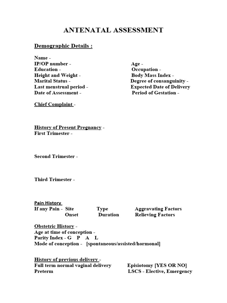 Antenatal Assessment | PDF