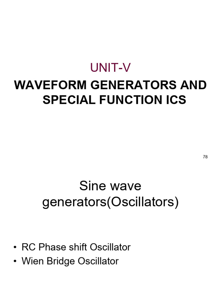 Lic Unit-5 | PDF | Electronic Oscillator | Electromagnetism