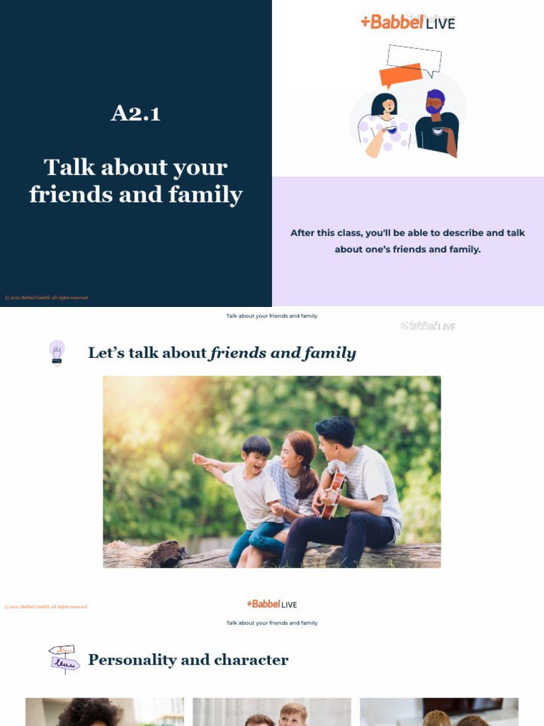 Describe Friends and Family Traits | PDF | Language Mechanics | Syntax