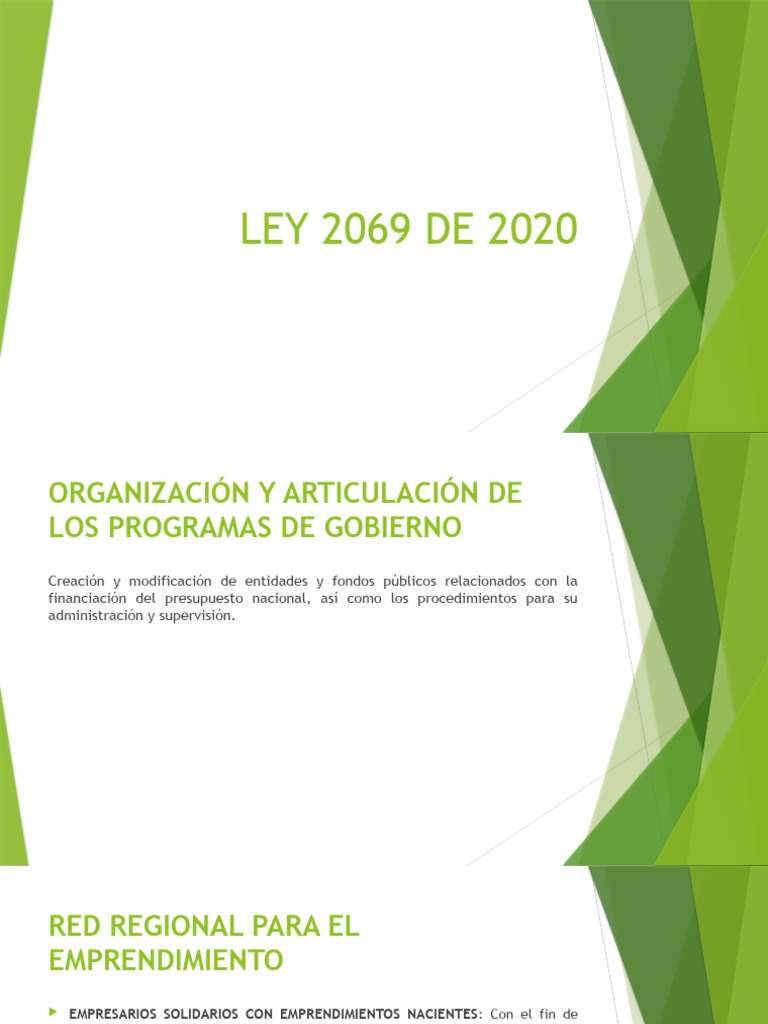 LEY 2069 2020 Julián | PDF | Iniciativa empresarial | Economias LEY 2069 2020 Julián | PDF | Iniciativa empresarial | Economias