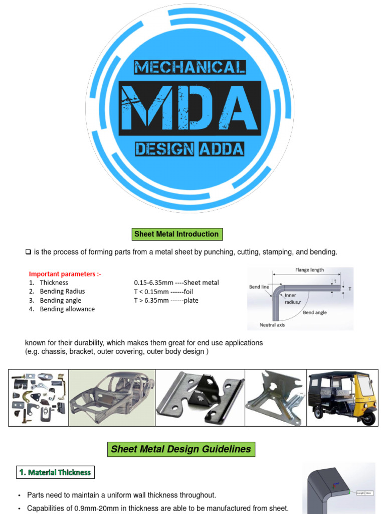 Sheet Metal Design Guidelines Explained | PDF | Sheet Metal | Materials