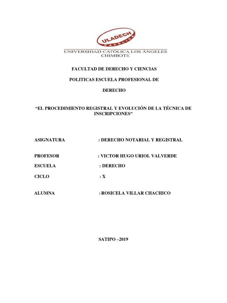 Procedimiento Registral | PDF | Justicia | Crimen y violencia