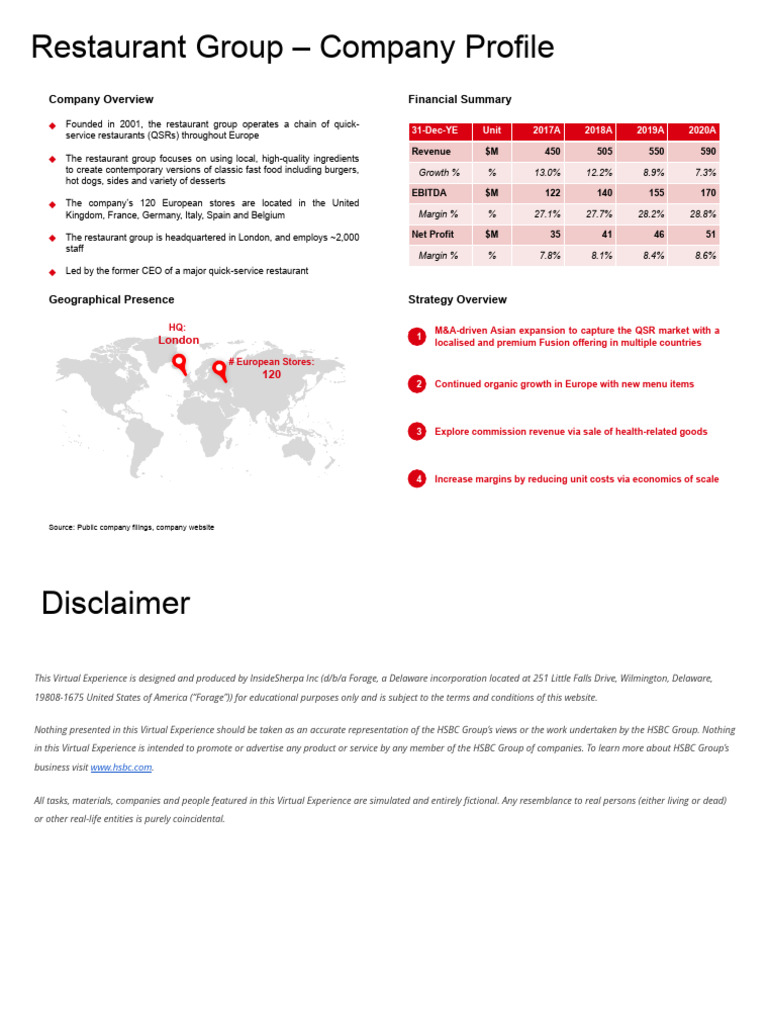 HSBC T1 Overview: Restaurant Group Profile | PDF | Hsbc | Business ...