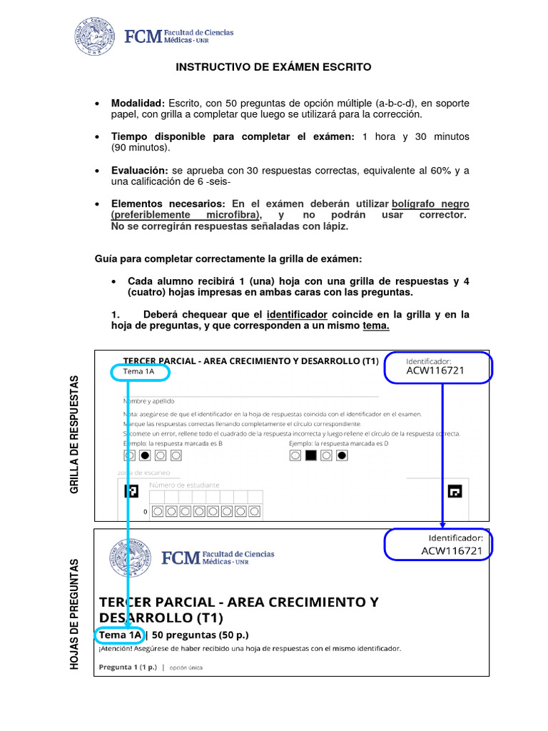 Instructivo Grilla Examen-1 | PDF
