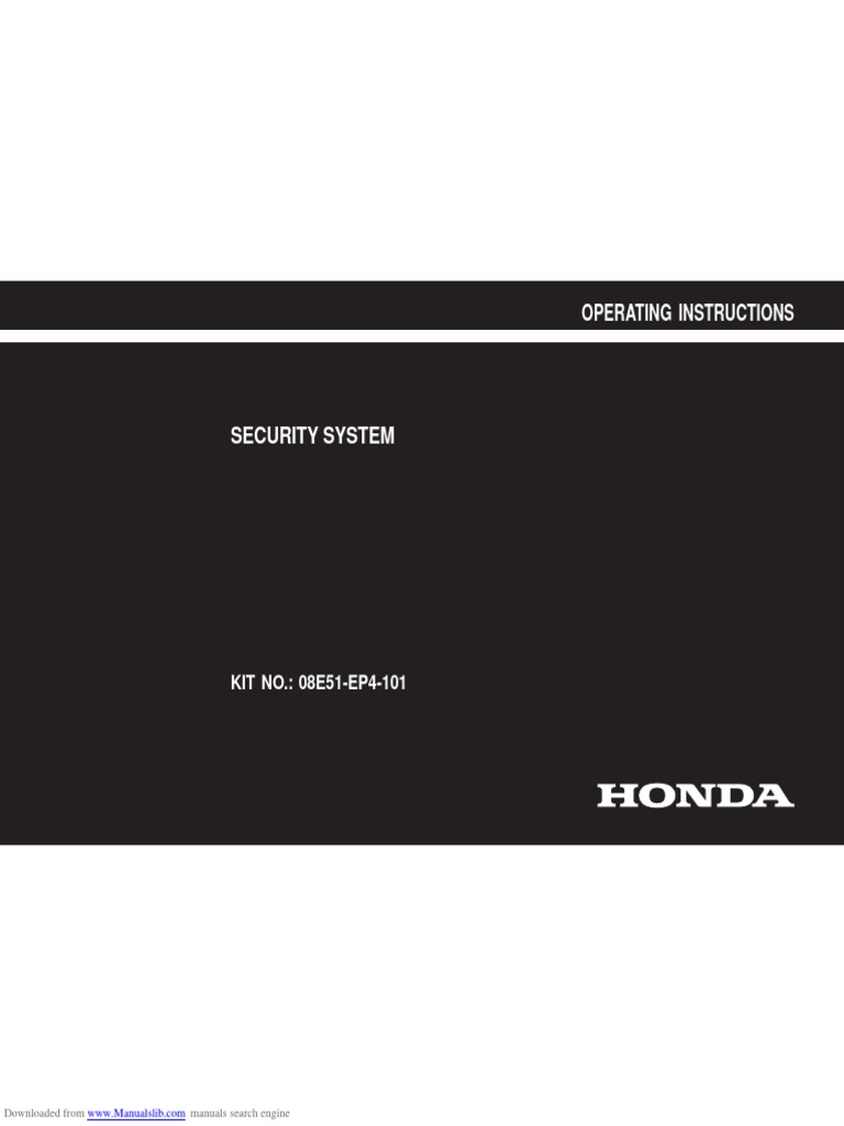 Honda Element Security System Operations | PDF | Security Alarm | Vehicles