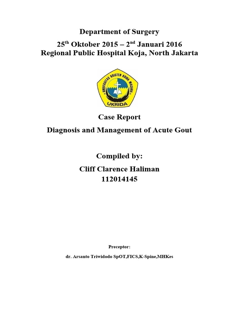 Diagnosis and Management of Acute Gout | PDF | Gout | Nonsteroidal Anti Inflammatory Drug