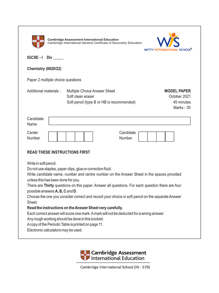 First Term Model Paper | PDF | Chemical Compounds | Atoms