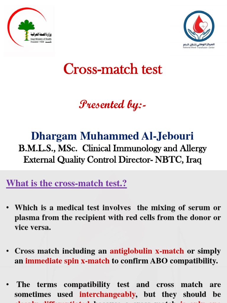 Cross Match Test 1 | PDF | Serology | Blood Plasma