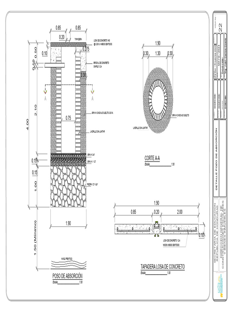 Detalle Técnico de Pozo de Absorción | PDF