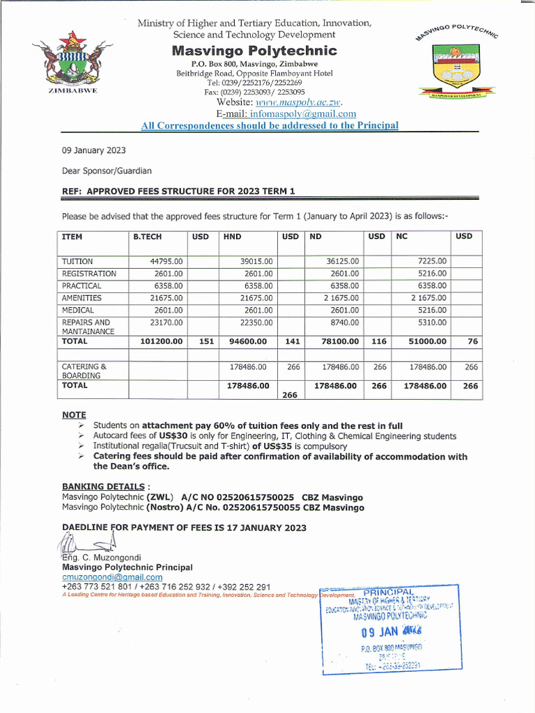 2023 Fees Structure | PDF