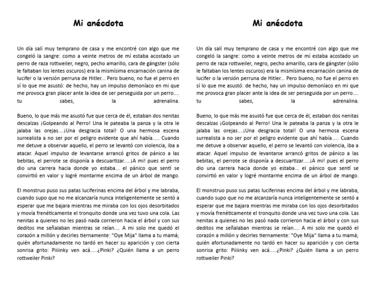 MIERCOLES 13 - EJEMPLO DE Anécdota | PDF