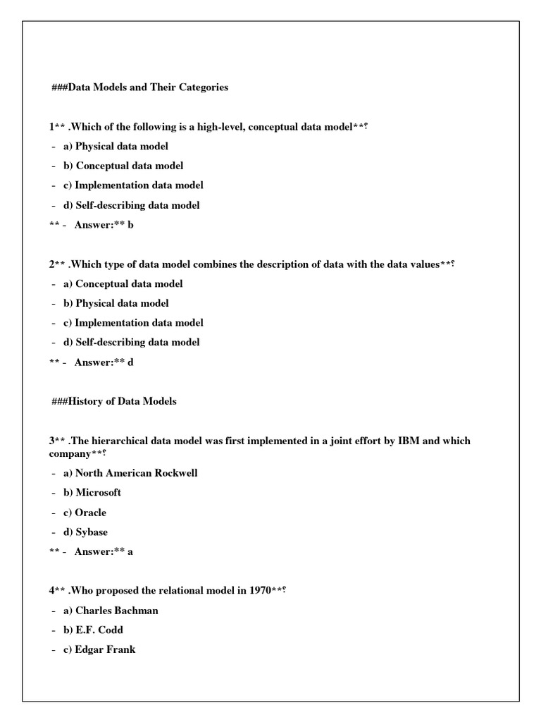MCQ ch2 | PDF | Databases | Relational Database