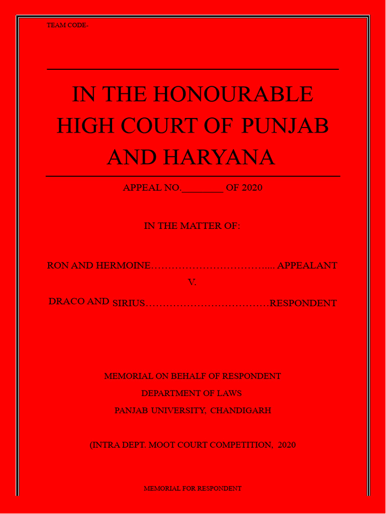 Memorial For Respondent 1 | PDF | Legal Liability | Negligence
