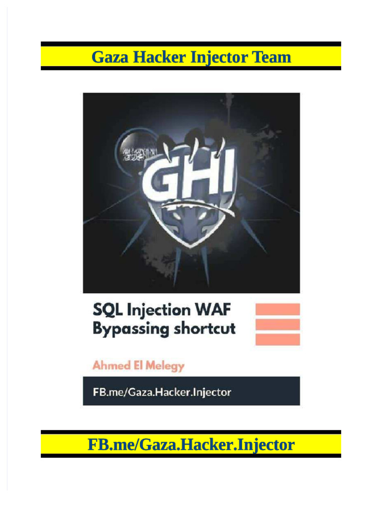 PDF SQL Injection Waf Bypassing Shortcut - Compress | PDF | Technology & Engineering