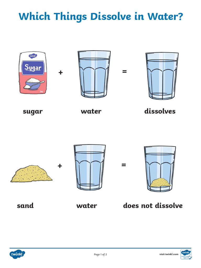 Water Solubility for Kids | PDF