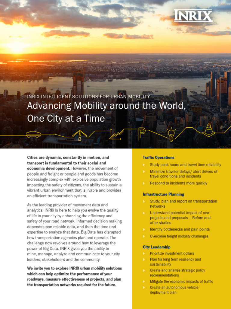 INRIX Urban Mobility Brochure | PDF | Transport | Parking