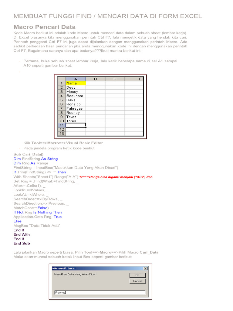 Tutorial, Aplikasi & Game - Membuat Fungsi Find - Mencari Data Di Form ...