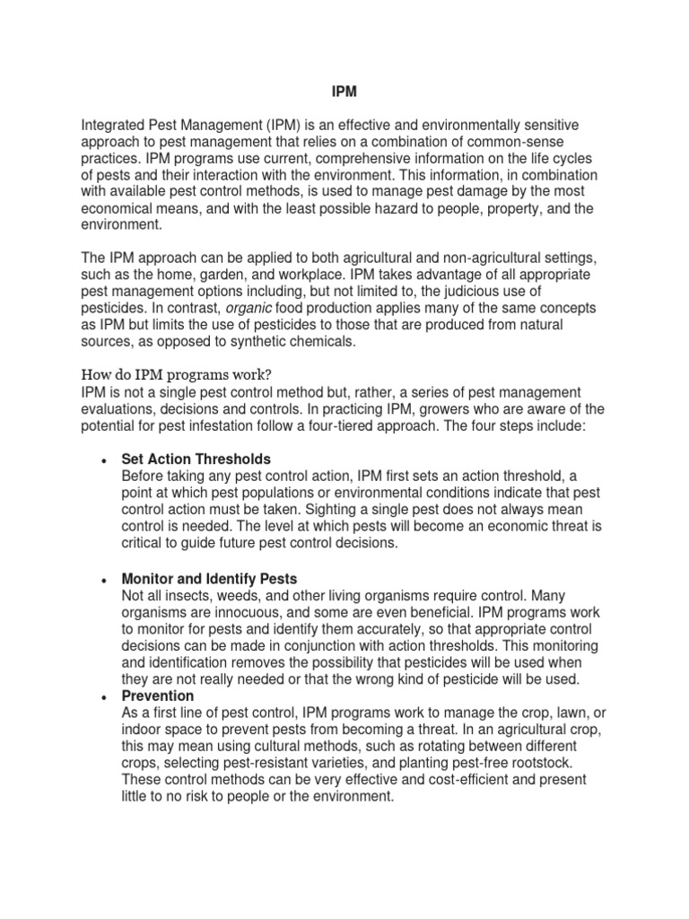 How Do IPM Programs Work?: Organic | PDF | Pest Control | Pesticide