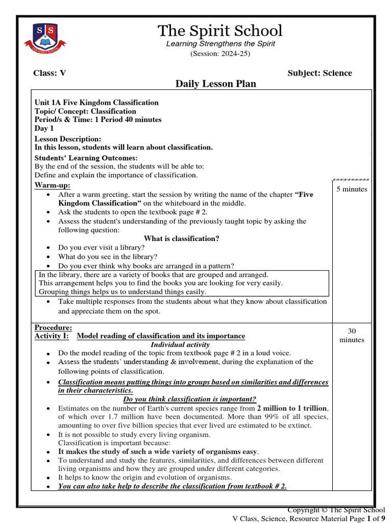 Class-V-Science-WEEK-1-Lesson-1-5-Session-2024-2025 | PDF | Amphibian | Reptile