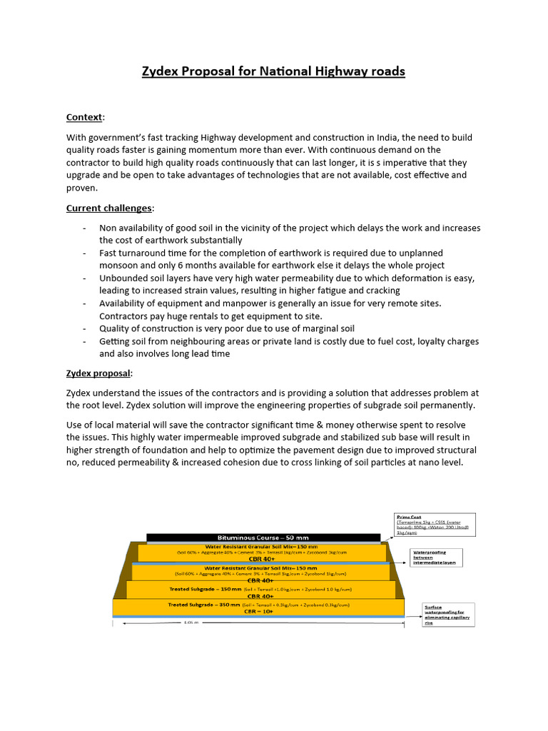 Subgrade Improvement Proposal For Highway | PDF | Road | Soil