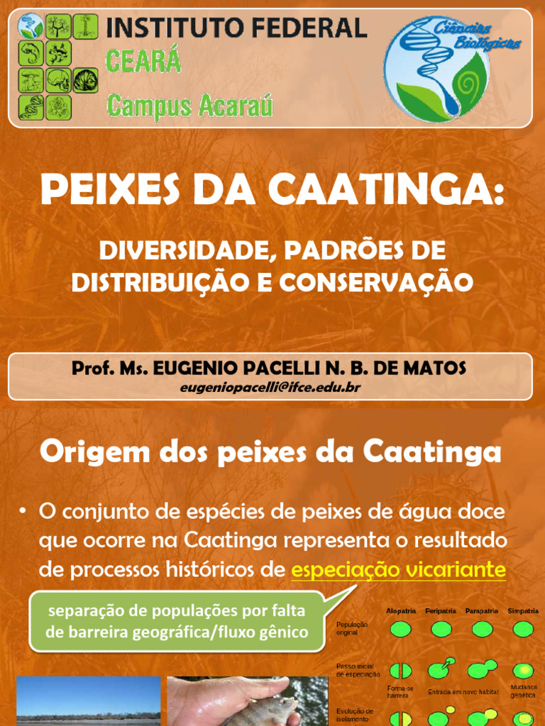 Aula 03 - Peixes Da Caatinga | PDF | Ecologia | Biodiversidade