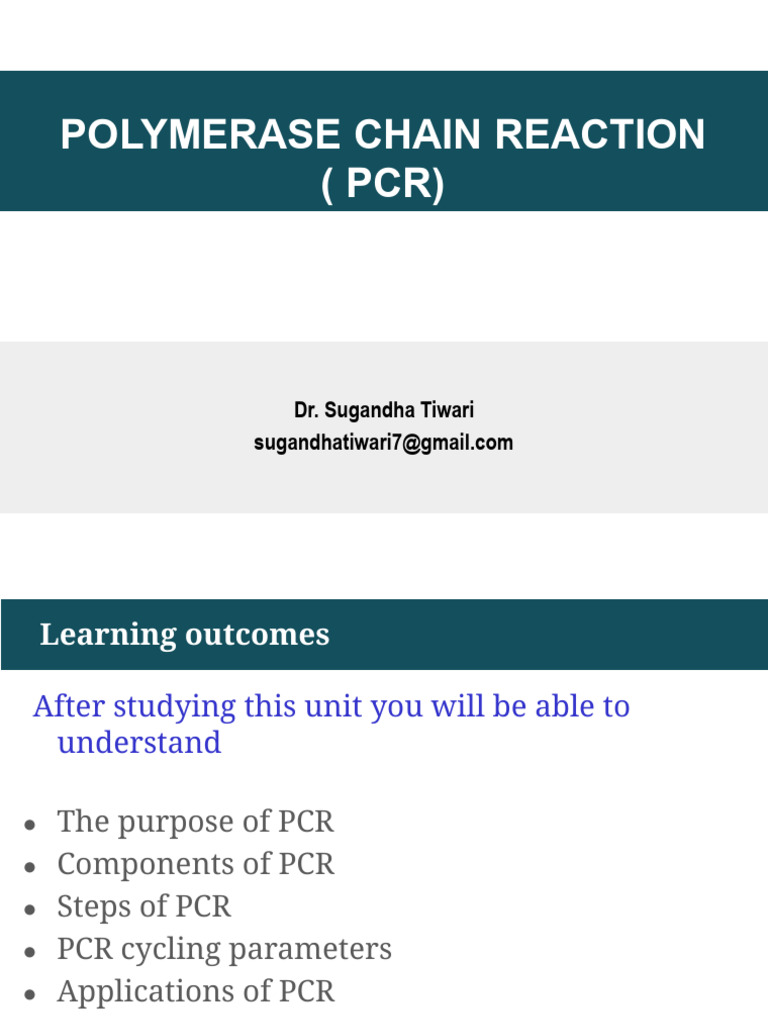 Polymerase Chain Reaction 1 | PDF | Polymerase Chain Reaction | Nucleic ...