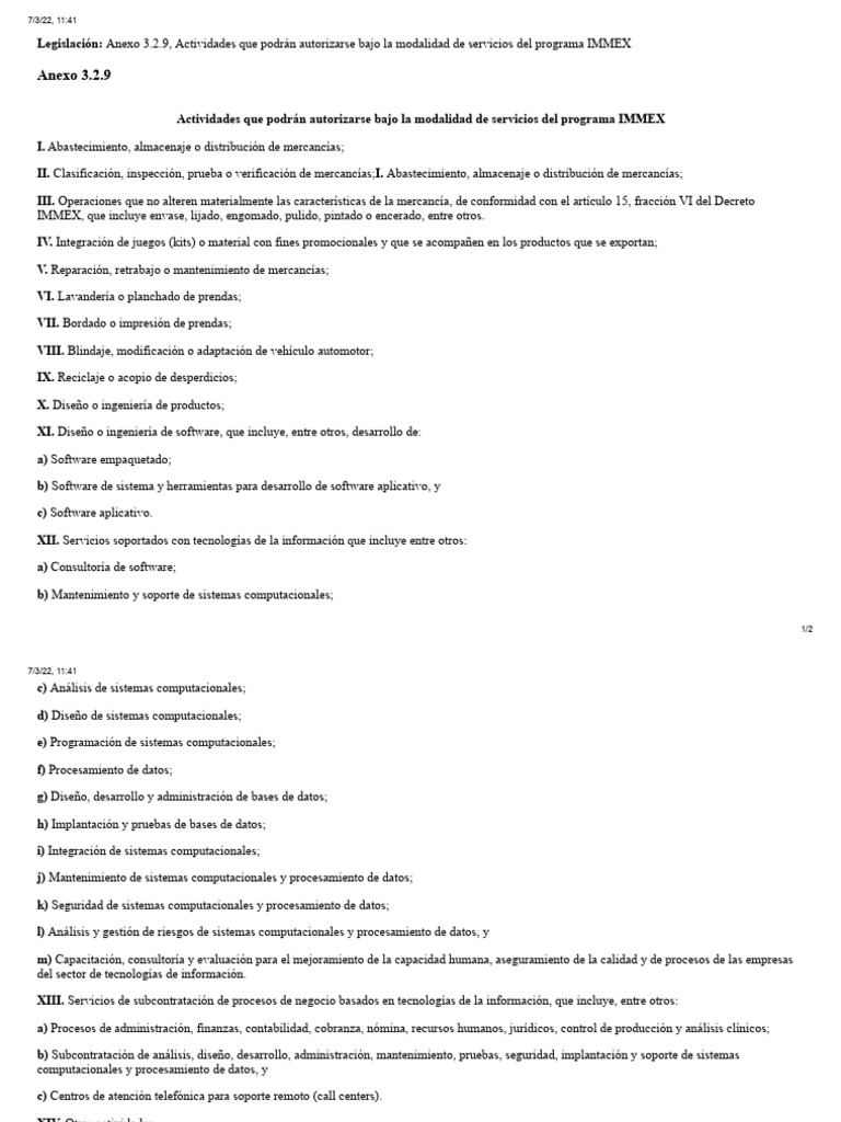 Anexo 3.2.9, Actividades Que Podrán Autorizarse Bajo La Modalidad de ...
