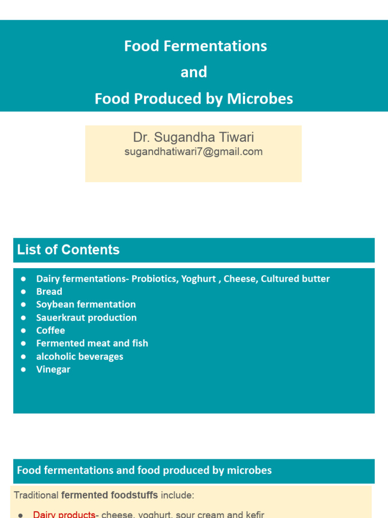 Microbial Food Fermentation Techniques | PDF | Fermentation In Food ...
