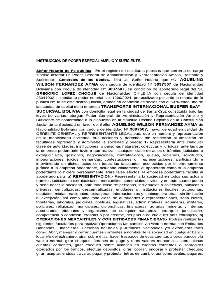 Poder de Administracion | PDF | Bancos | Préstamos