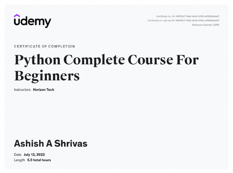 Udemy Certi Python | PDF