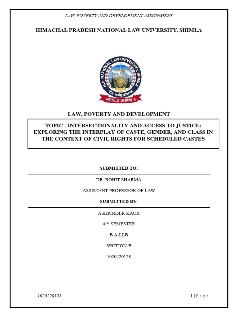 LPD Assignment | PDF | Intersectionality | Dalit