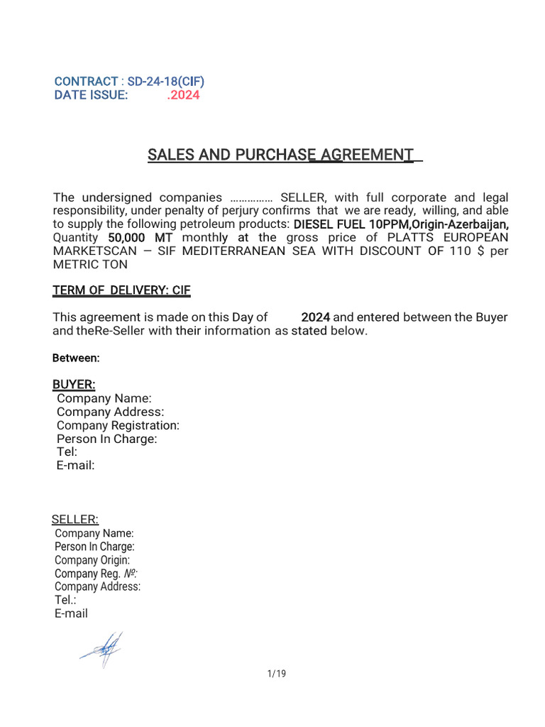 Diesel Fuel Supply Agreement 2024 | PDF | Arbitration