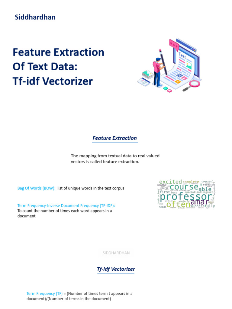 4 8 Feature Extraction Of Text Data Tf Idf Vectorizer Pdf