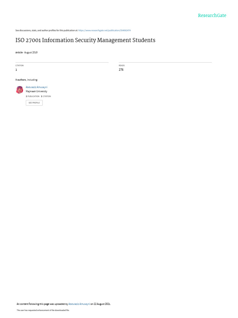 I So 27001 in Ormation Security Mange Ment | PDF | Computer Security | Security