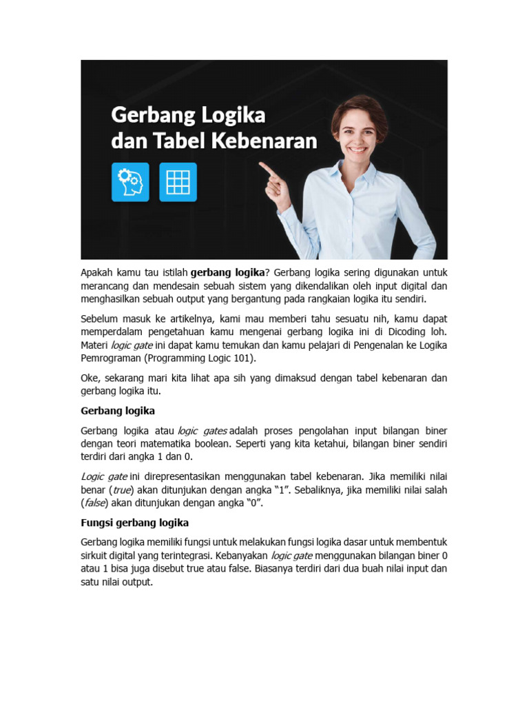 Pengantar Gerbang Logika dan Tabel Kebenaran | PDF