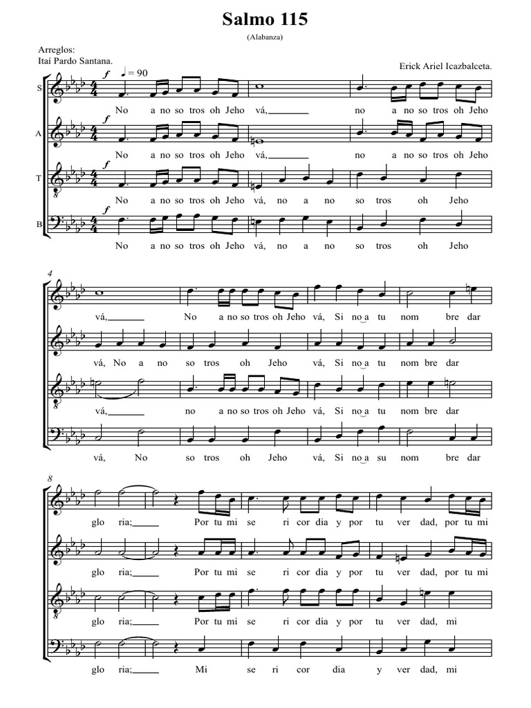 Salmo 115. (Alabanza) - Partitura Completa | PDF