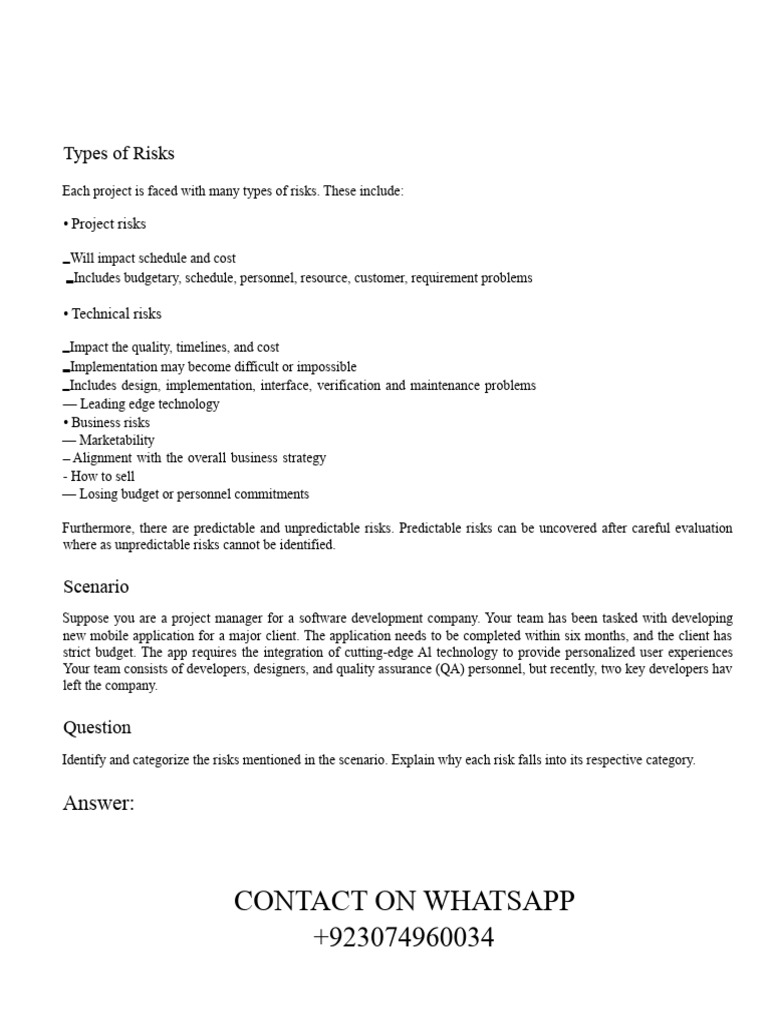 CS605 Assignment 2 | PDF | Risk | Application Software