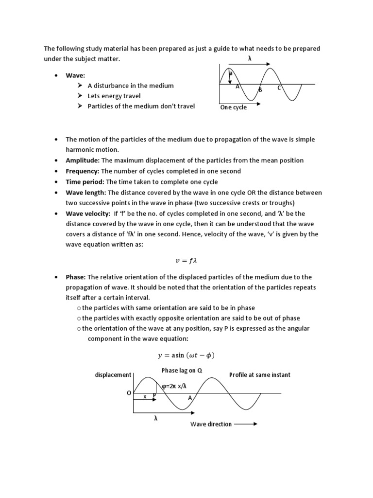 Waves As Level | PDF | Interference (Wave Propagation) | Waves