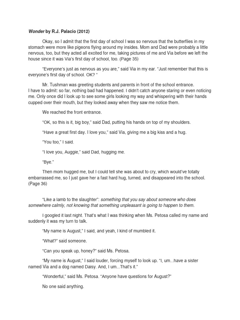 Wonder First Day of School | PDF | Jedi | Sith