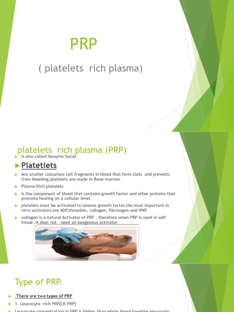 PLATELETS Rich Plasma PRP | PDF | Platelet | Medical Specialties