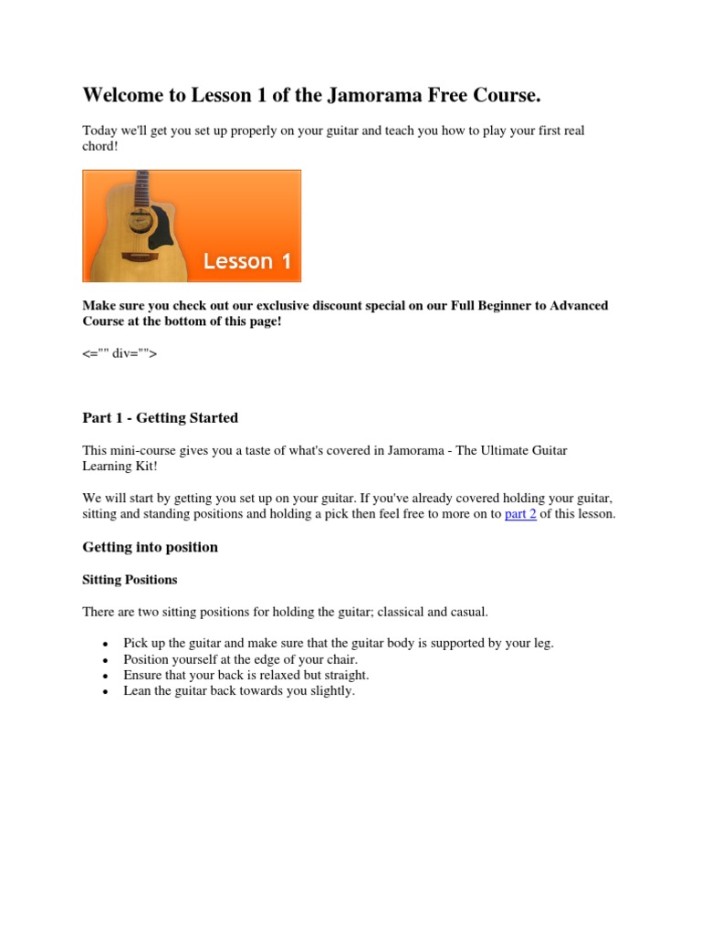 6 Lesson Jamorama Free Course | PDF | Guitars | String Instruments