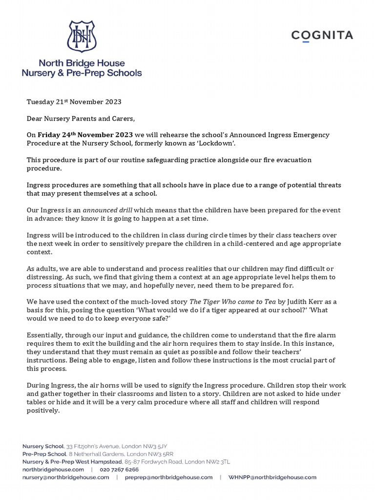 Announced Ingress Letter 24.11.2023 NBH Nursery NK | PDF | Career & Growth