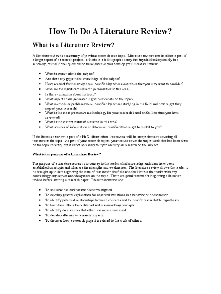 Literature Review Guide for Researchers | PDF | Literature Review ...