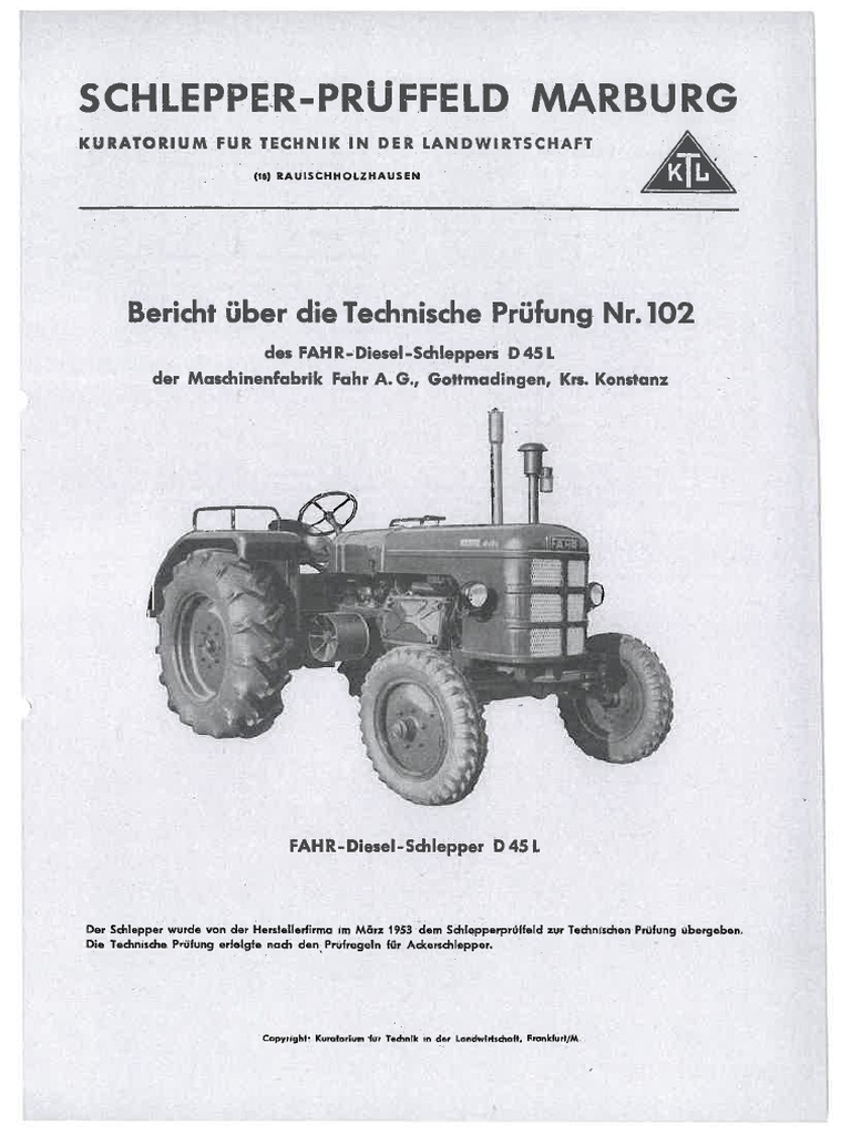 FAHR D45L Nr102 1953 | PDF